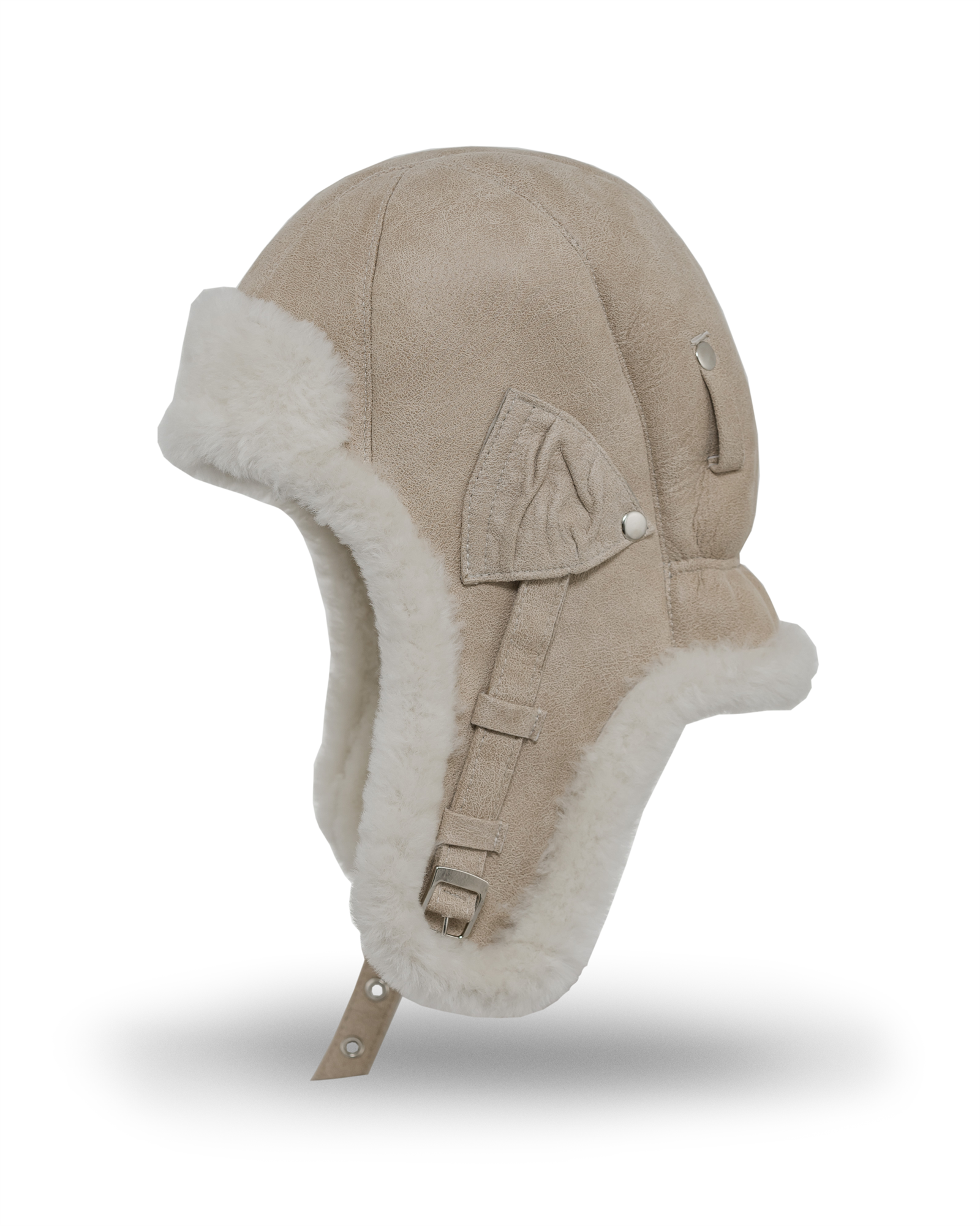 Bomber genuine shearling leather trapper ushanka cap with earflaps