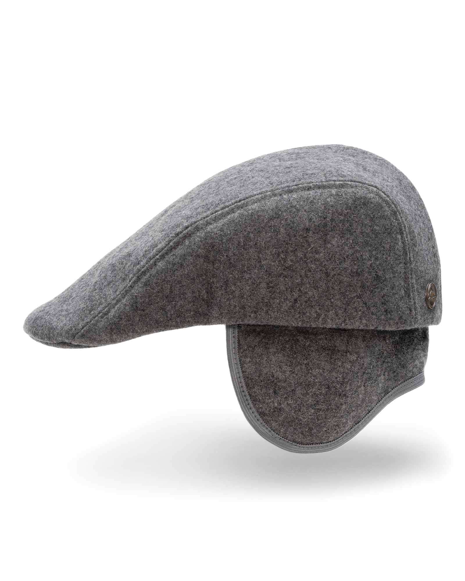 Norte - winter flat cap with foldable earflap made of wool, with padded ...