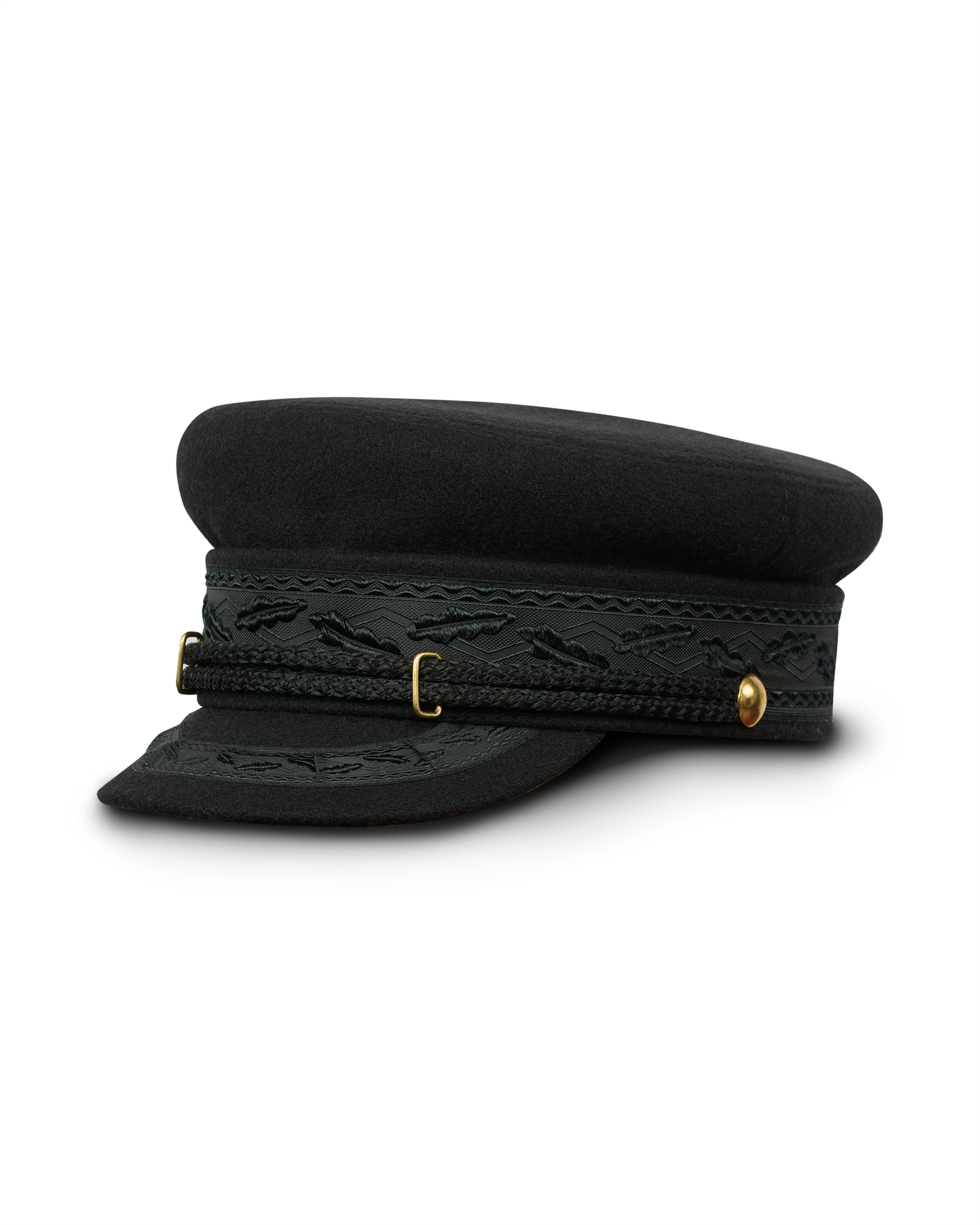Hamburg - mens cap sewed with woolen cloth, baseball, sailor black cap