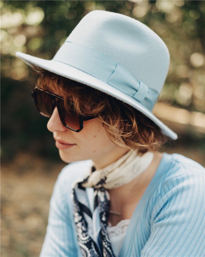 Holden - Fedora style wide brim hat made with pure wool felt crushable